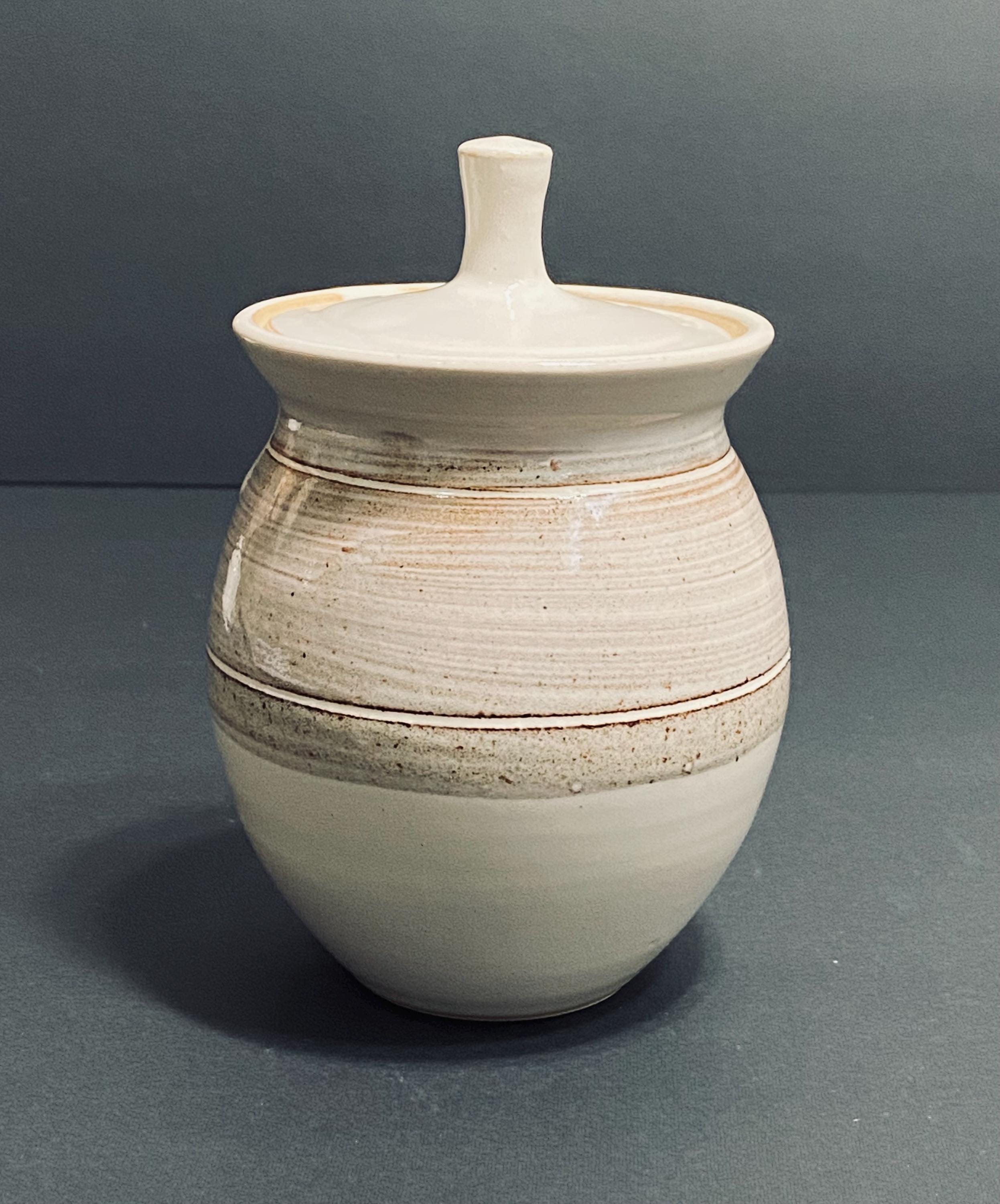 Vintage Studio Art Pottery Honey Pot With Lid Cream and Beige PEI ...