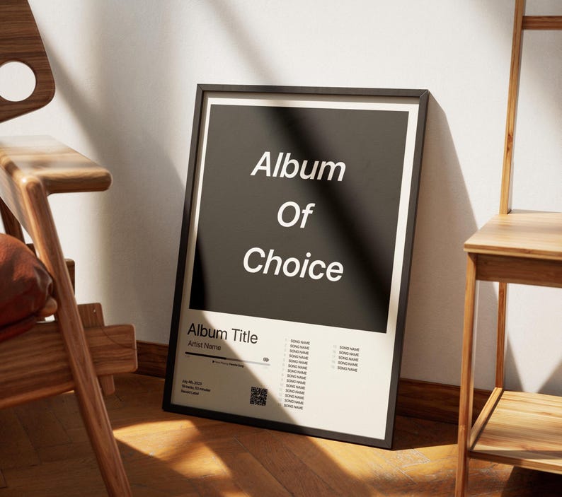 Custom Album Poster With QR Code – Personalized Music Art Print ...