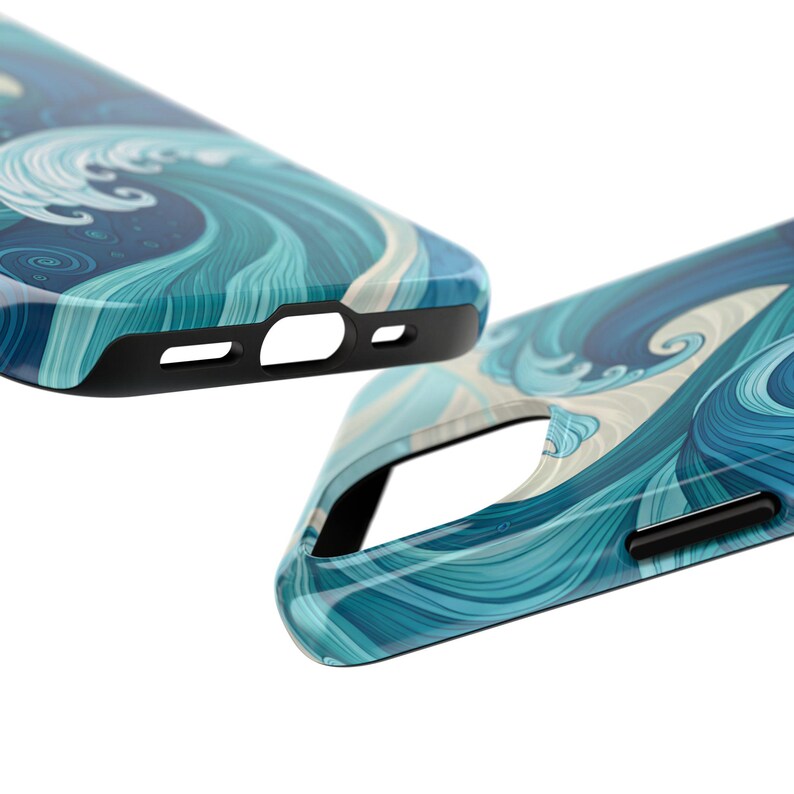 Deep Ocean Wave Phone Case, Bold Blue iPhone Case, Artistic Sea Pattern ...