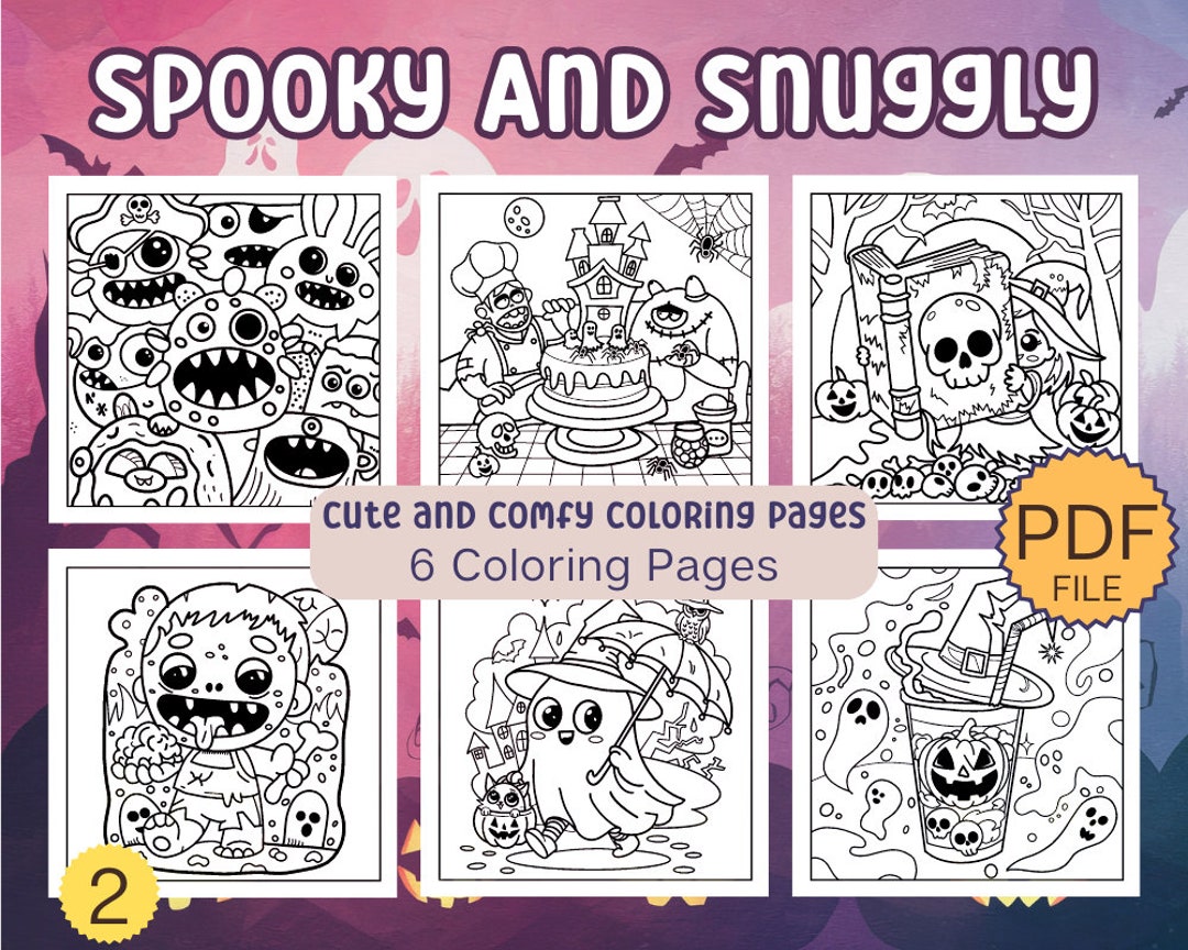 Spooky and Snuggly Cute Halloween Coloring Pages Relaxing and Autumn ...