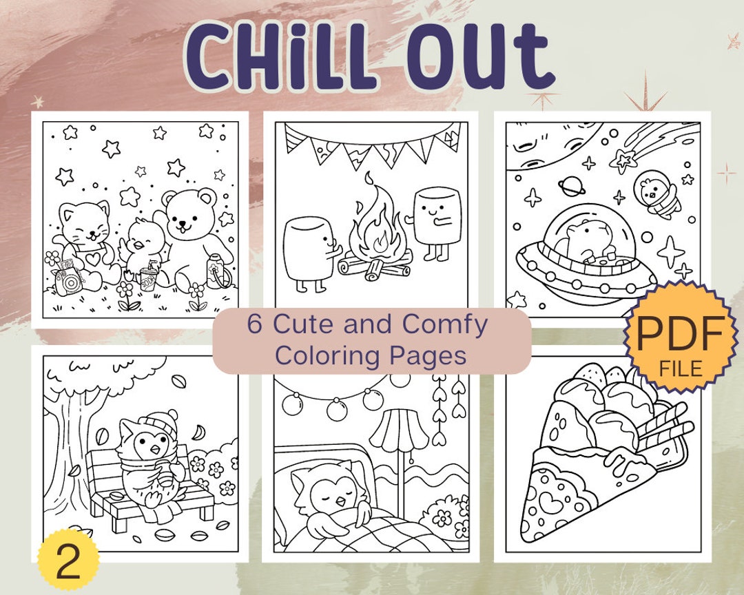 Chill Out: Cute and Comfy Coloring Book for Relaxation and Stress ...