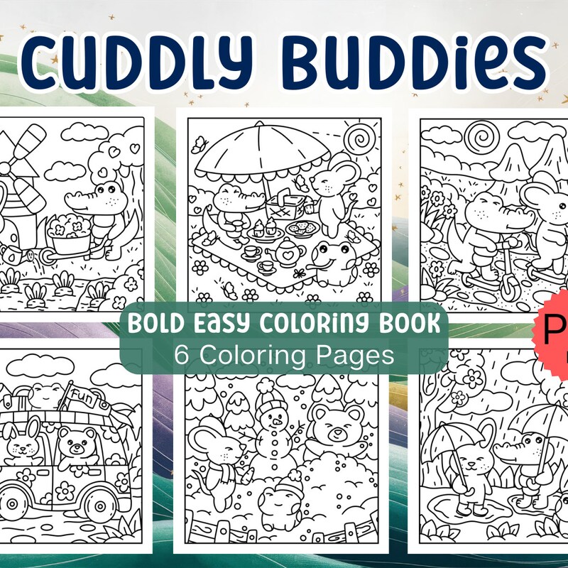 Fuzzy Hygge Coloring Book - Etsy