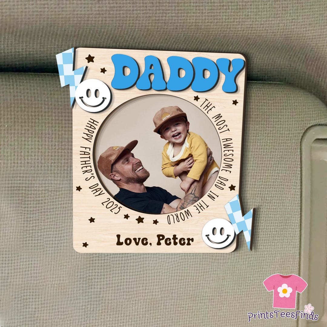 Custom Dad Photo Car Visor Clip, Fathers Day Gifts for Dad, Custom ...