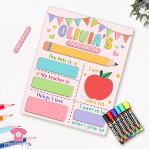 First and Last Day School Sign, Pre-k Back to School Sign, Personalized ...