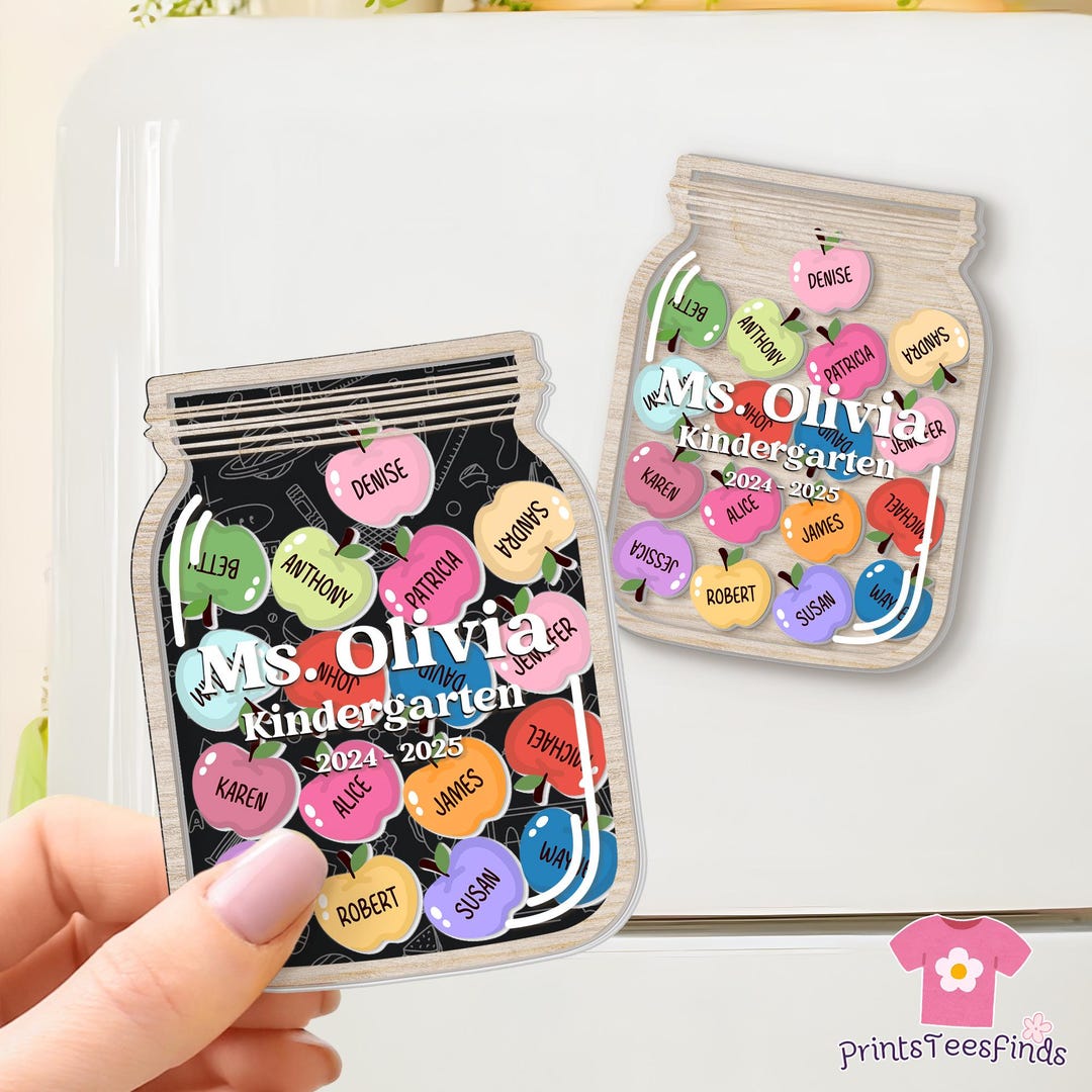 Personalized Teacher Magnet, Teacher Appreciation Gift, Teacher Shaker ...