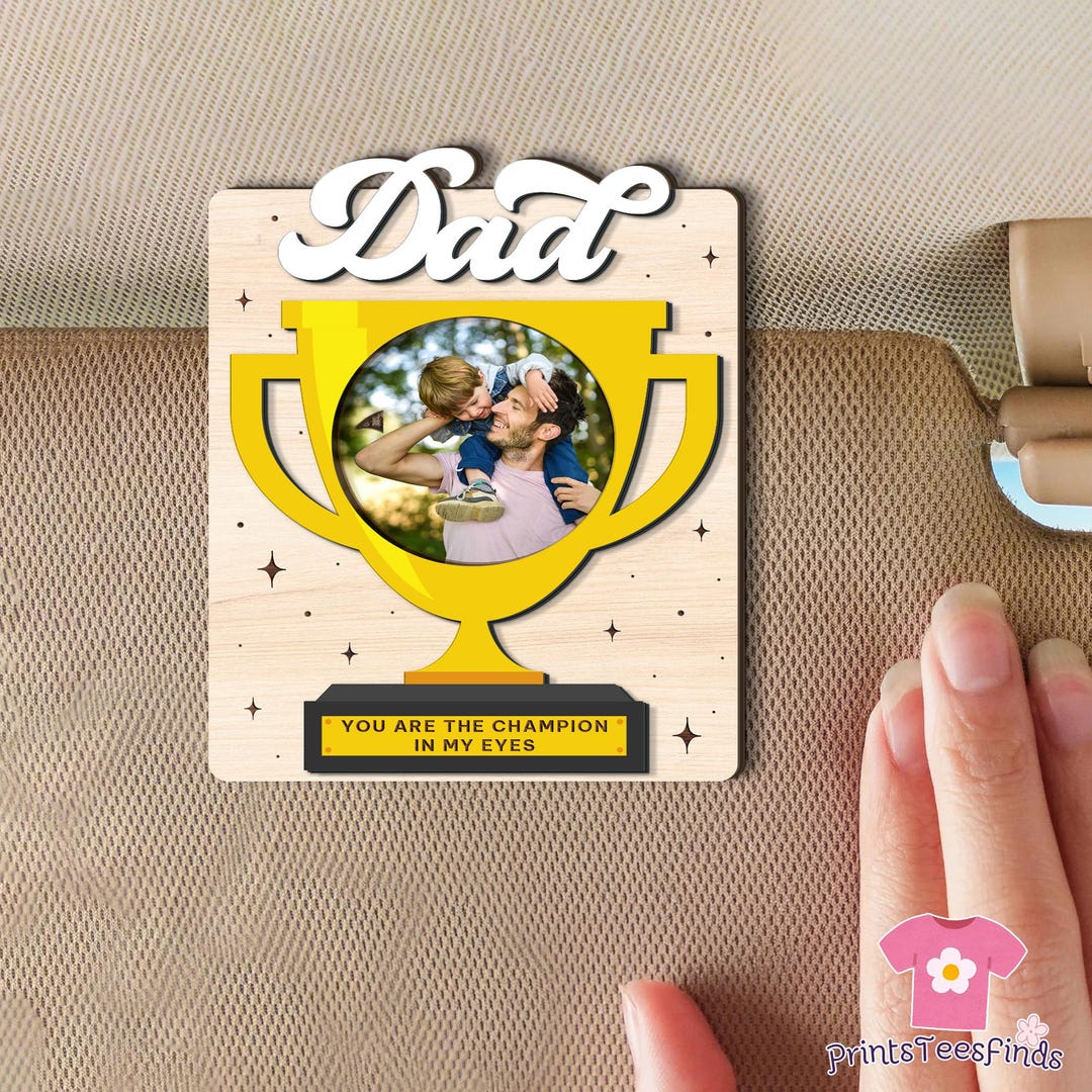 Fathers Day Gift for Dad, Custom Dad Photo Car Visor Clip, Custom Photo ...