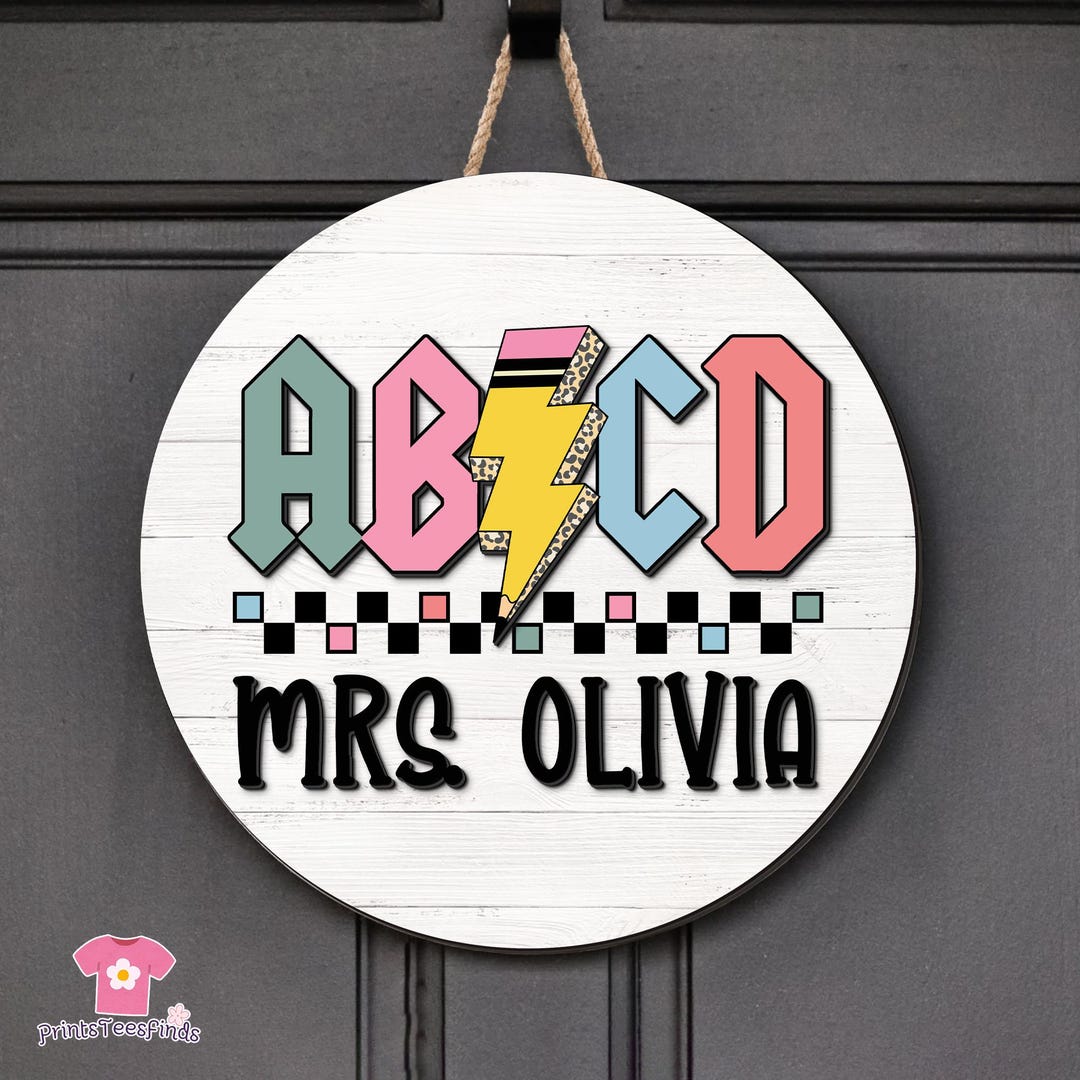 Custom Teacher Name Sign, Personalized 3D Teacher Door Sign, Teacher ...