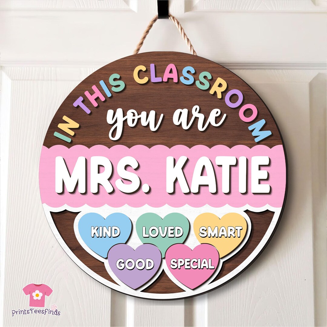 Custom Teacher Door Sign, Classroom Decor, 3D Teacher Door Hanger ...