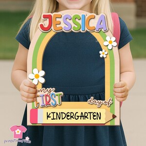 Personalized First Day of School Sign, Back to School Photo Prop ...