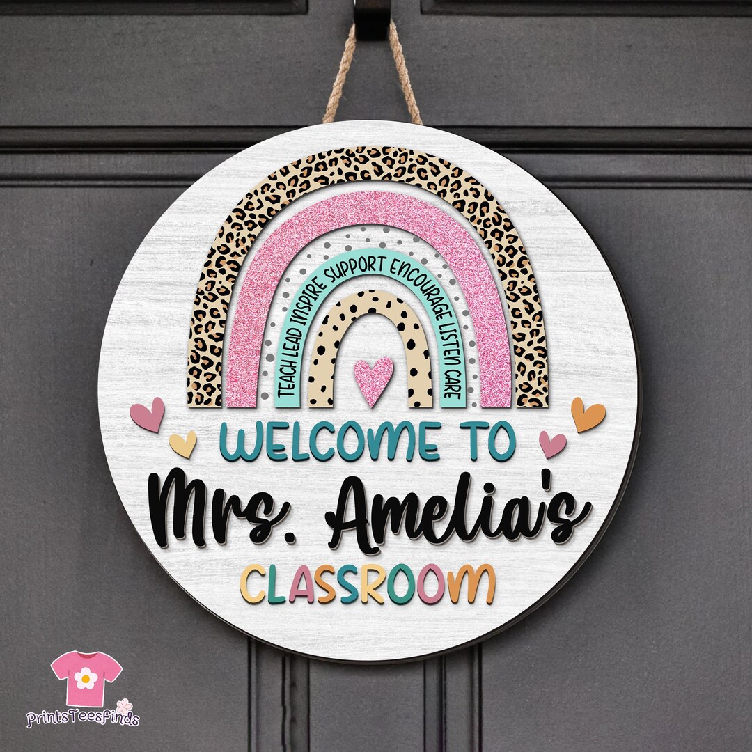 Custom 3D Teacher Door Sign, Classroom Decor, Custom Teacher Name Door ...