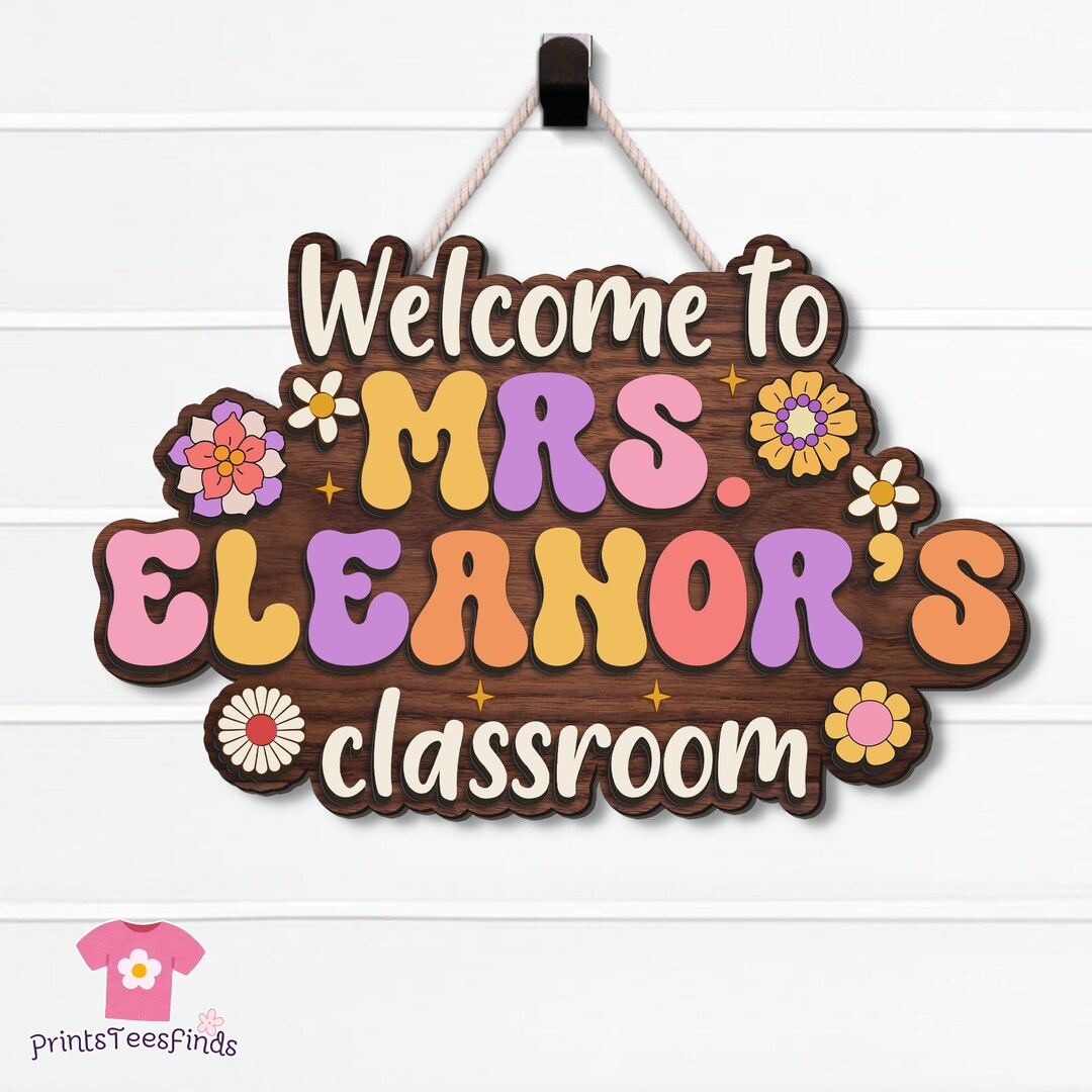 Teacher Door Sign, Teacher Classroom Door Hanger, Classroom Decor ...