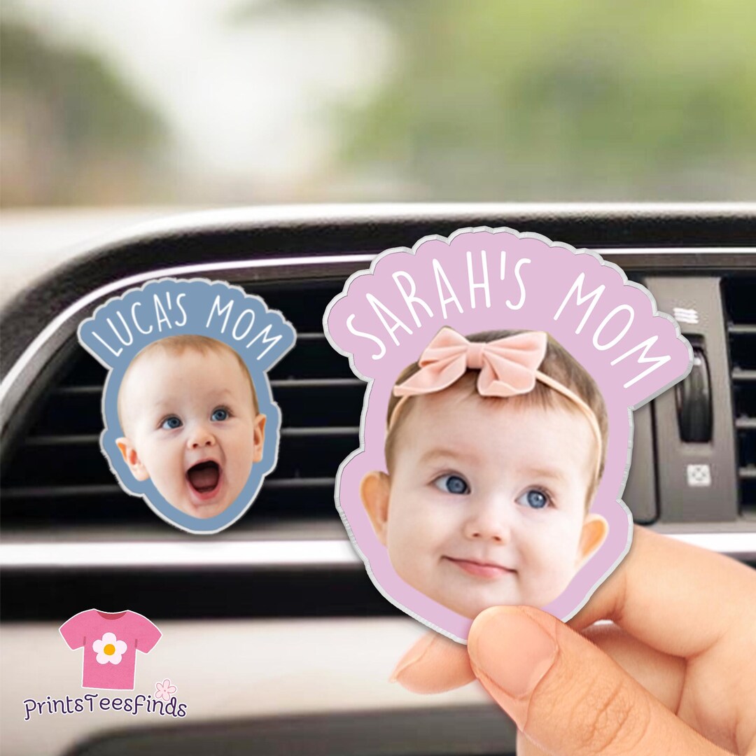Father's Day Gift for Dad, Custom Photo Car Vent Clip, Baby Face Car ...