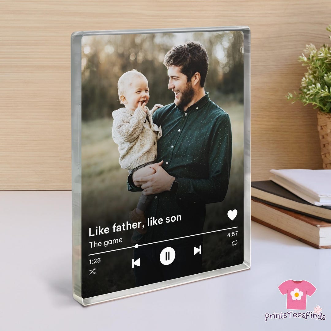 Custom Dad Photo Block, Father's Day Gift for Dad, Daddy and Me Block ...