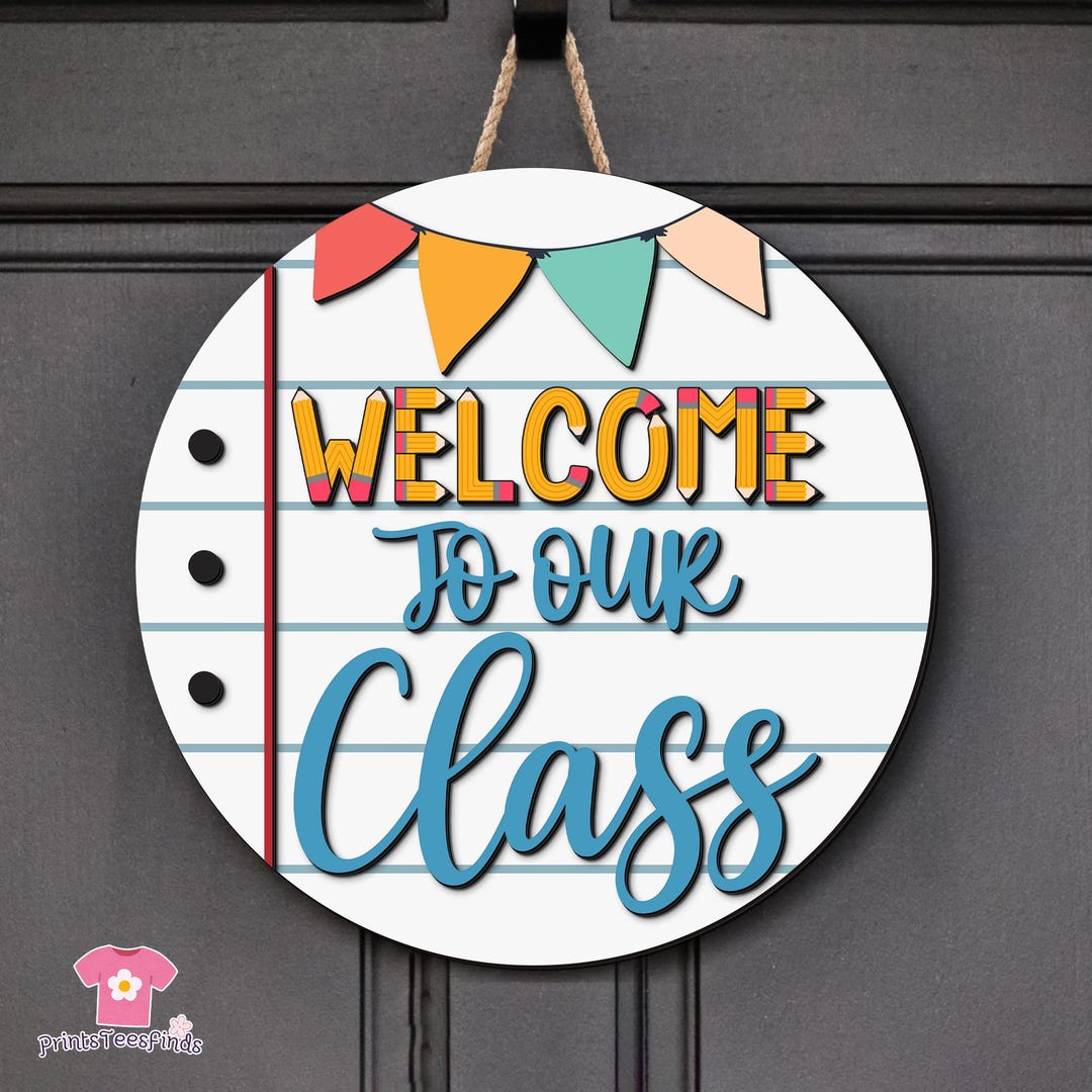 3D Teacher Door Sign, Classroom Decor, Classroom Welcome Sign, Teacher ...
