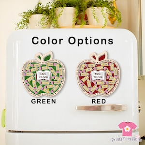 Personalized Teacher Apple Magnet, Thank You Teacher Gift, Classroom ...