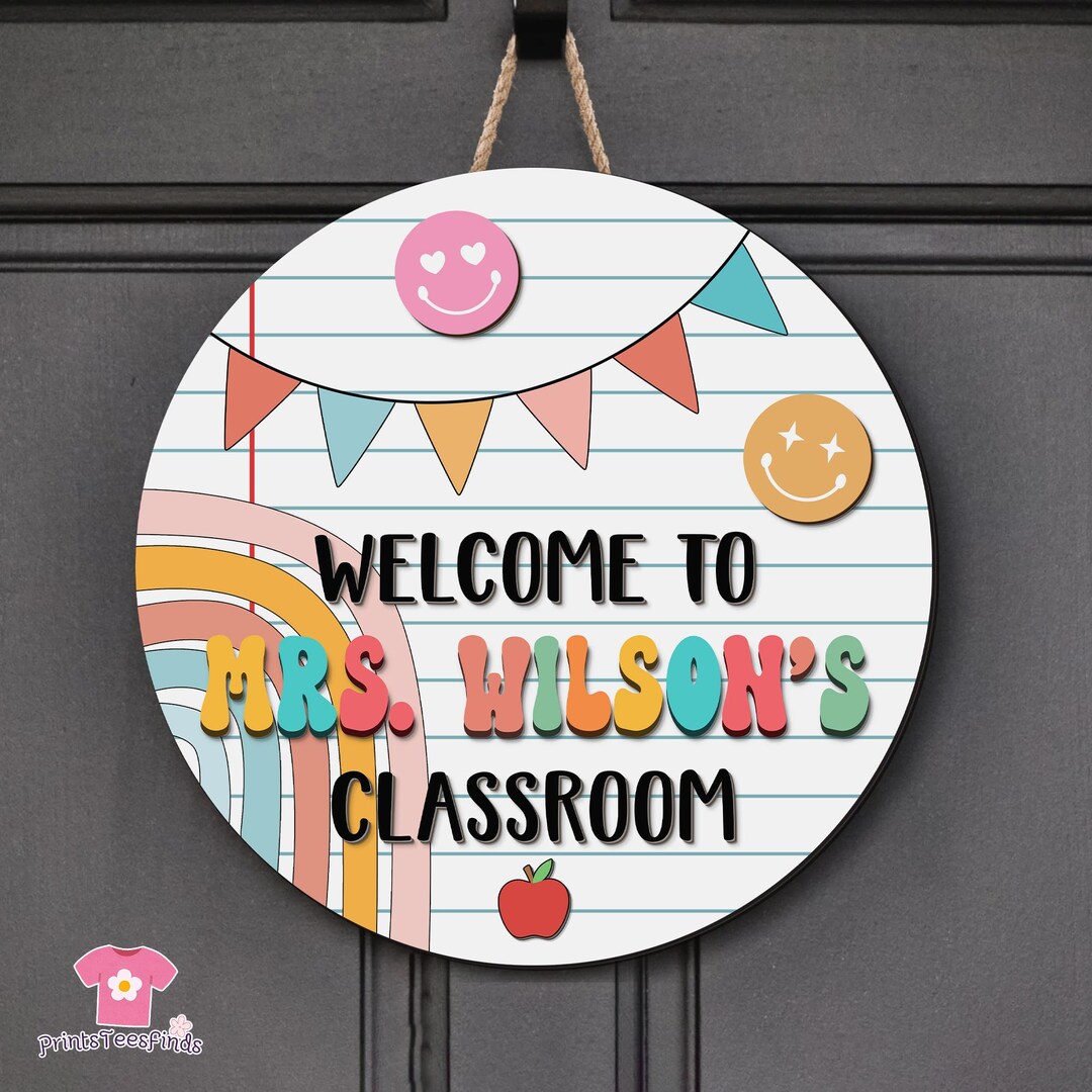 Personalized Teacher Door Sign, Classroom Door Decor, Classroom Welcome ...