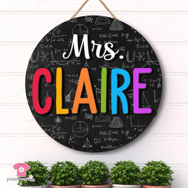 Welcome Math Teacher Door Sign - Etsy