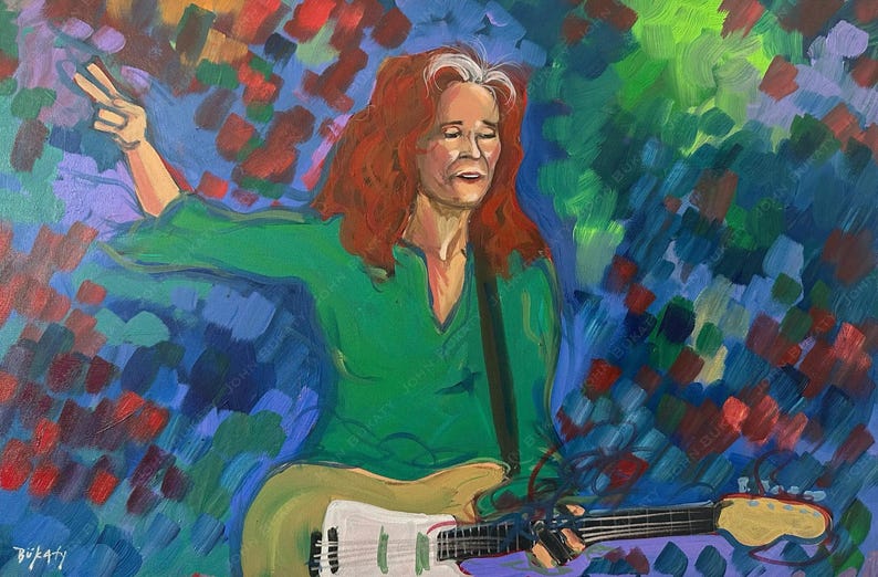Bonnie Raitt Art - Original Painting by John Bukaty | 24 X 36 | Acrylic ...