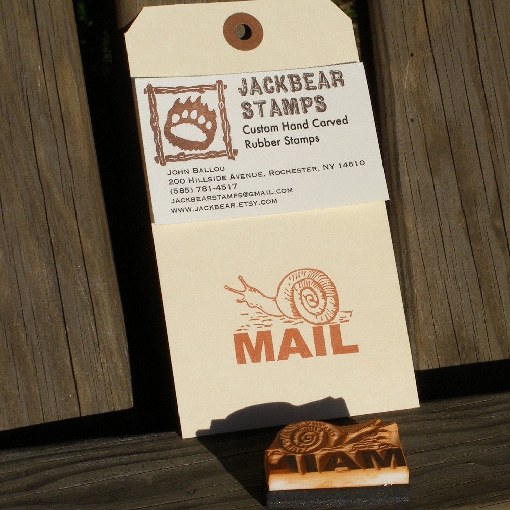 Snail Mail Stamp - Hand Carved Rubber Stamp - Etsy