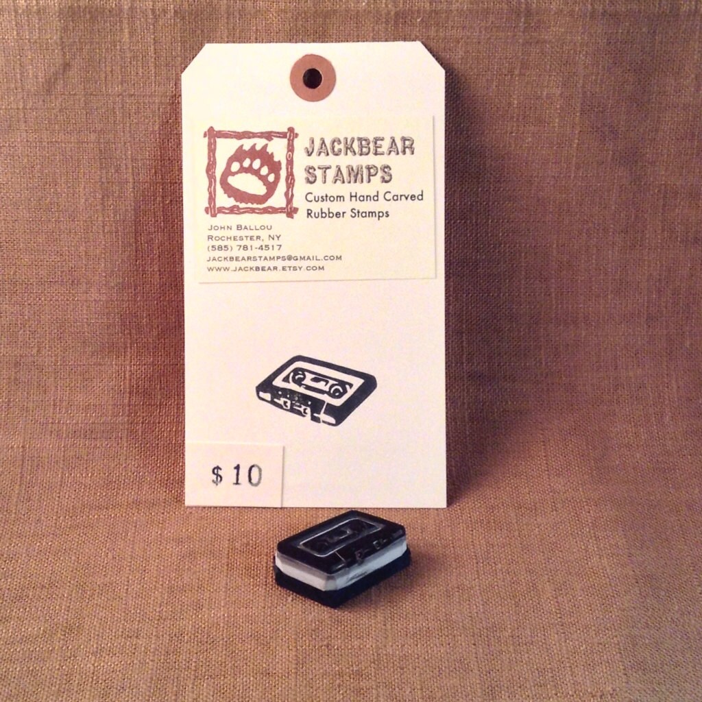 Mix Tape Stamp - Hand Carved Rubber Stamp - Etsy