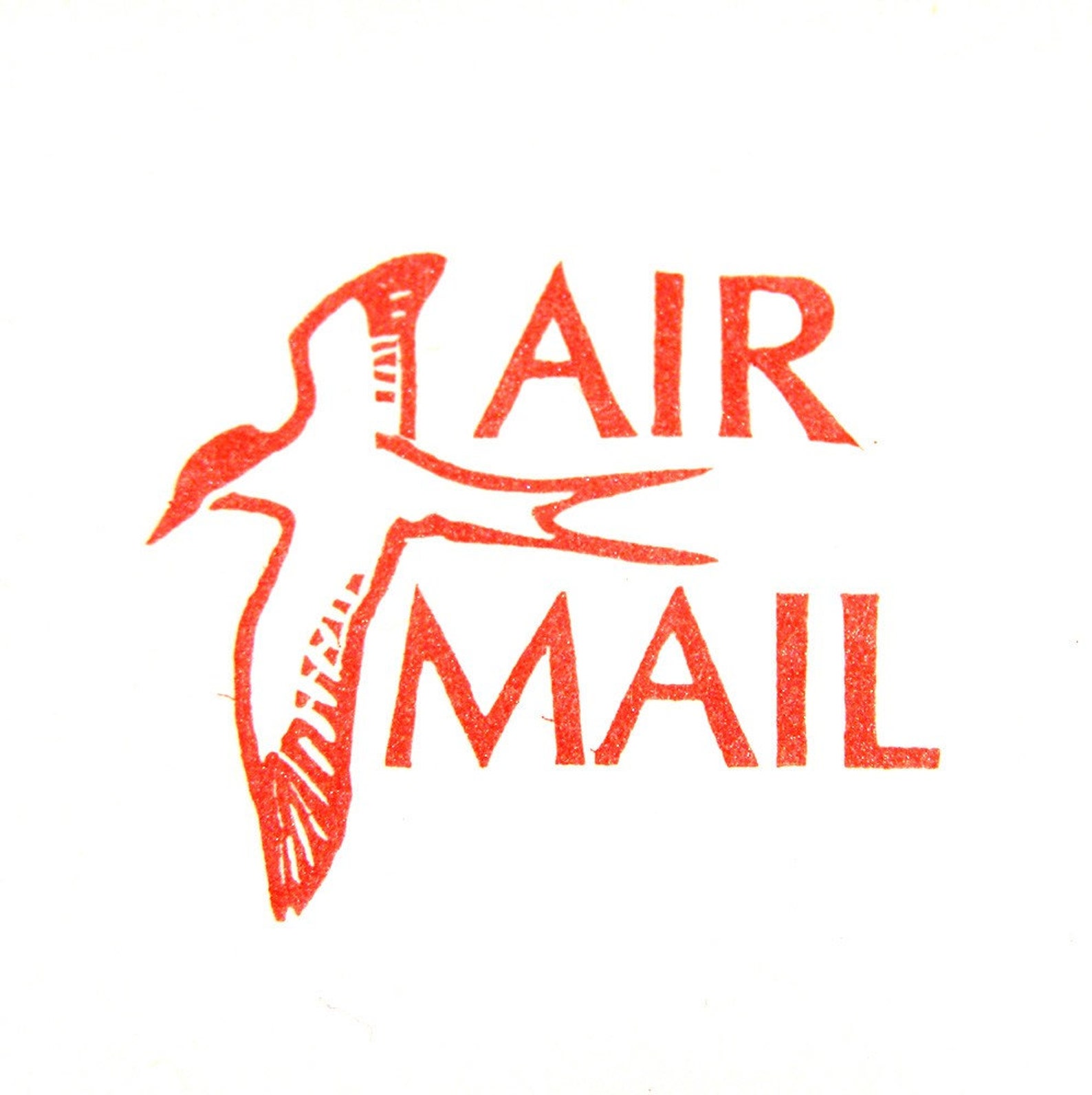 Air Mail Rubber Stamp - Hand Carved - Etsy