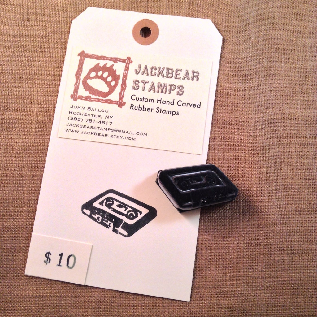 Mix Tape Stamp - Hand Carved Rubber Stamp - Etsy