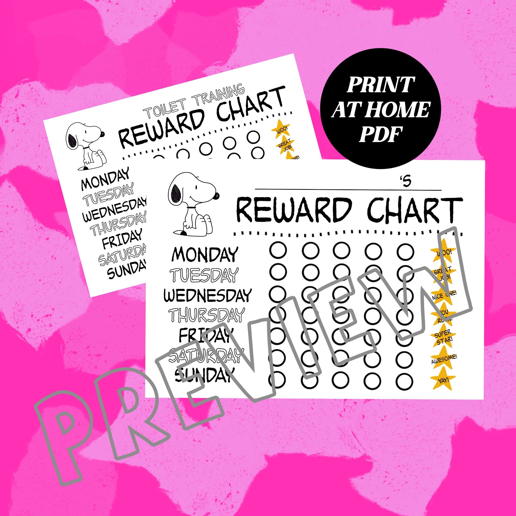 Toilet Training Reward Chart, Kids Toddler Potty Printable Sticker ...