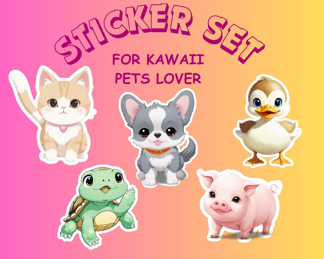 Cute Stickers Pack, Kids Stickers Animal Themed, Funny Decal for ...