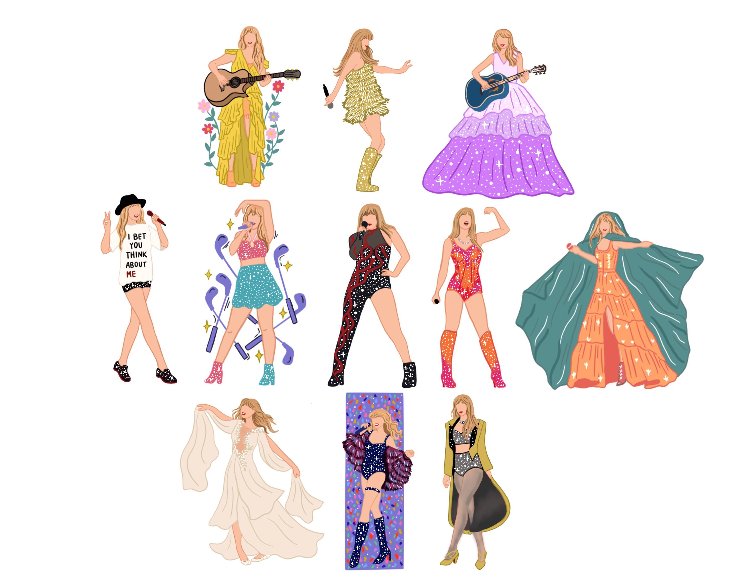 Digital Print - the Eras Tour Outfits - Taylor Eras Tour Print Poster ...