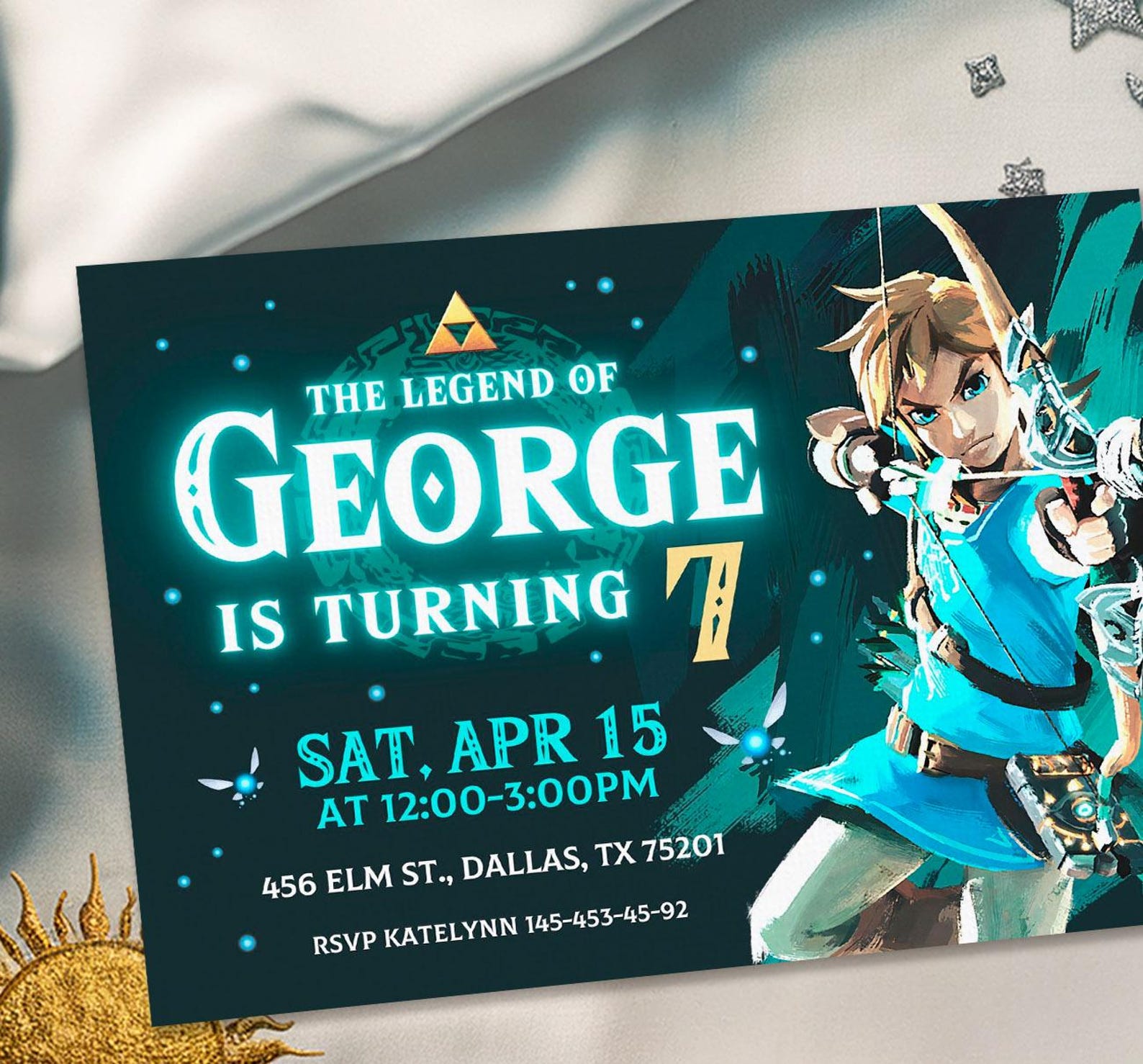 Video Gamer Invite, Legend of Zelda Birthday Invitation, Digital ...