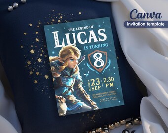 Video Gamer Invite, Legend of Zelda Birthday Invitation, Digital ...