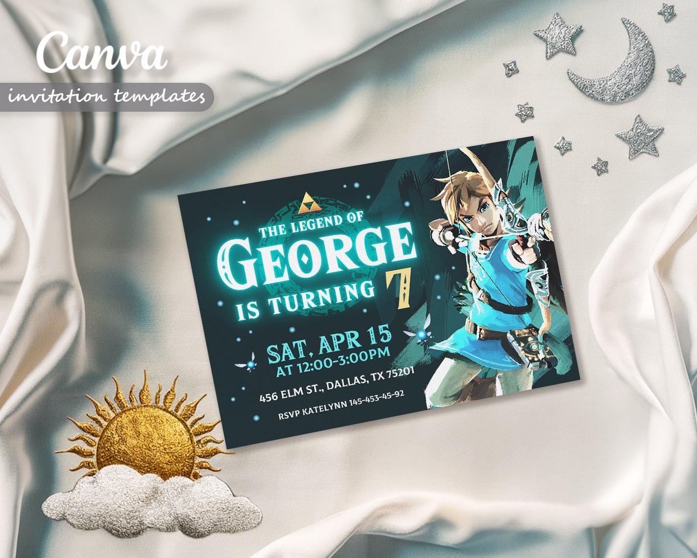 Video Gamer Invite, Legend of Zelda Birthday Invitation, Digital ...