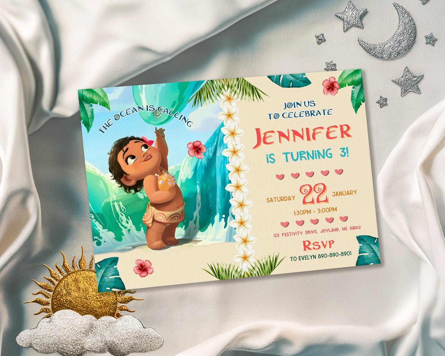 Invitación imprimible de Moana, invitación editable, invitación de ...