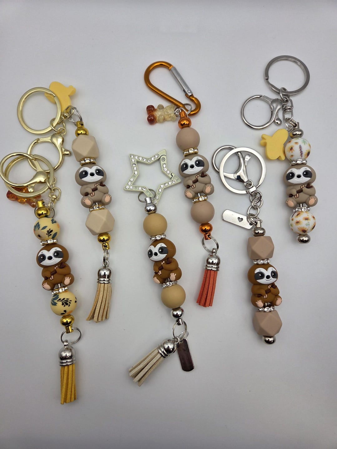 Stylish Sloth Keychain - Etsy