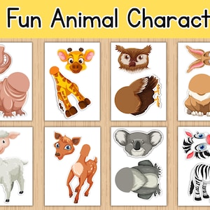 Animal Matching Game: Kids' Symmetry Puzzle, Preschool Education (PDF ...