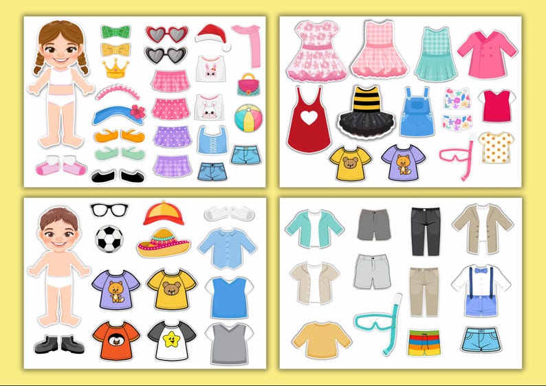 Dress up Printable, Dress up Activity, Kids Dress Upp, Dress up Game ...