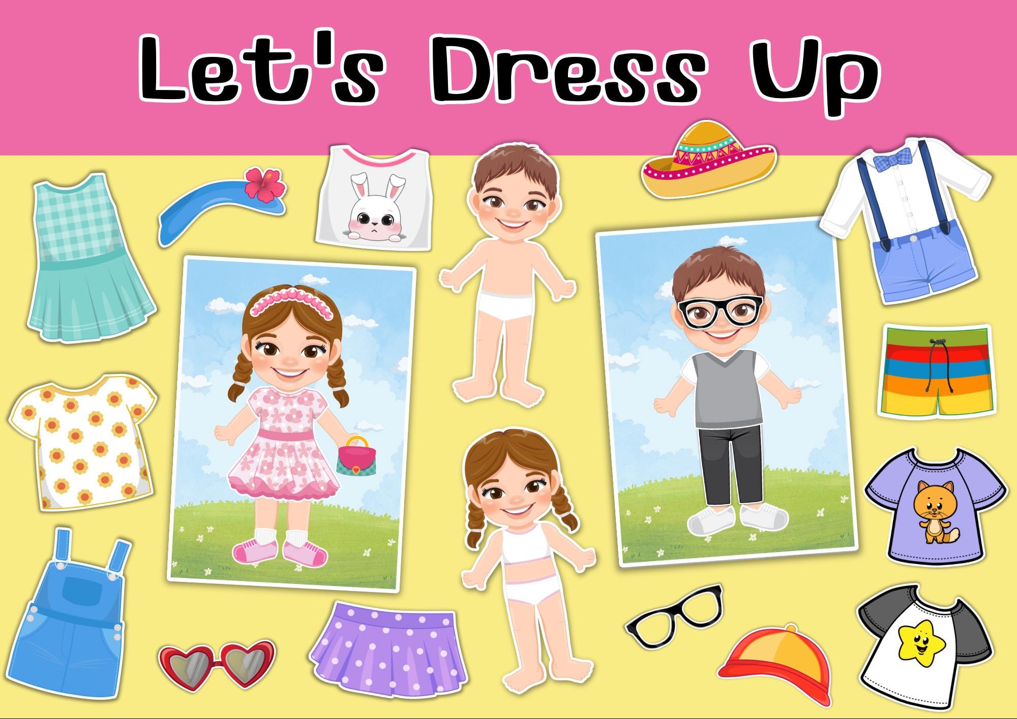 Dress up Printable, Dress up Activity, Kids Dress Upp, Dress up Game ...
