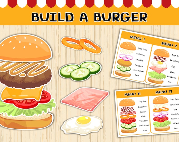 Build a Burger Game: Pretend Play Set (PDF Download) - Etsy