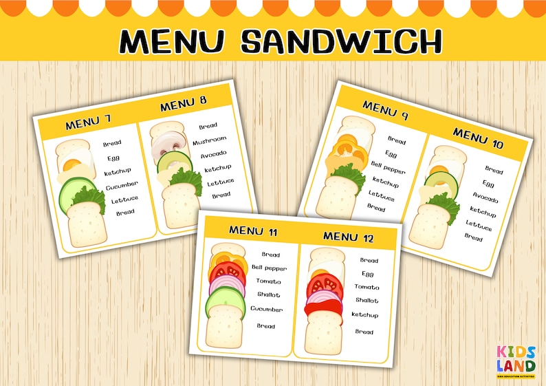 Build a Sandwich Game: Pretend Play Learning Activity (PDF) - Etsy