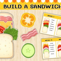 Build a Sandwich Game: Pretend Play Learning Activity (PDF) - Etsy