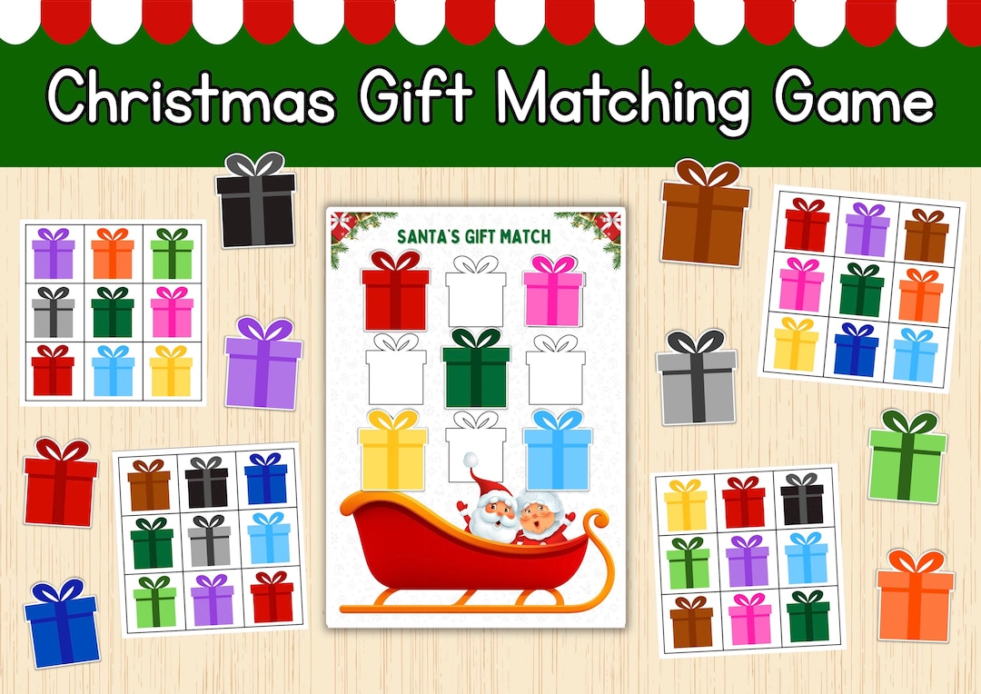 Christmas Gift Matching Game: Printable Kids Activity (PDF Download) - Etsy