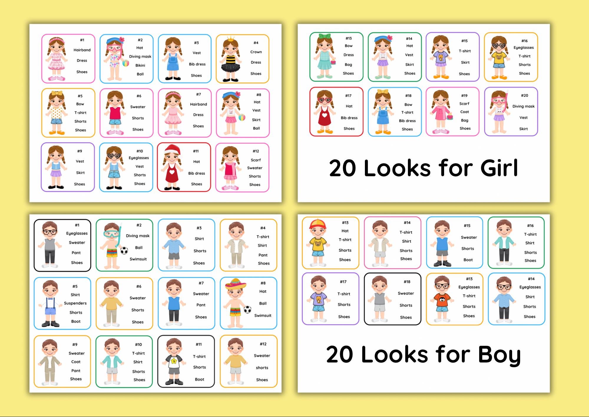 Dress up Printable, Dress up Activity, Kids Dress Upp, Dress up Game ...