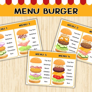 Build a Burger Game: Pretend Play Set (PDF Download) - Etsy