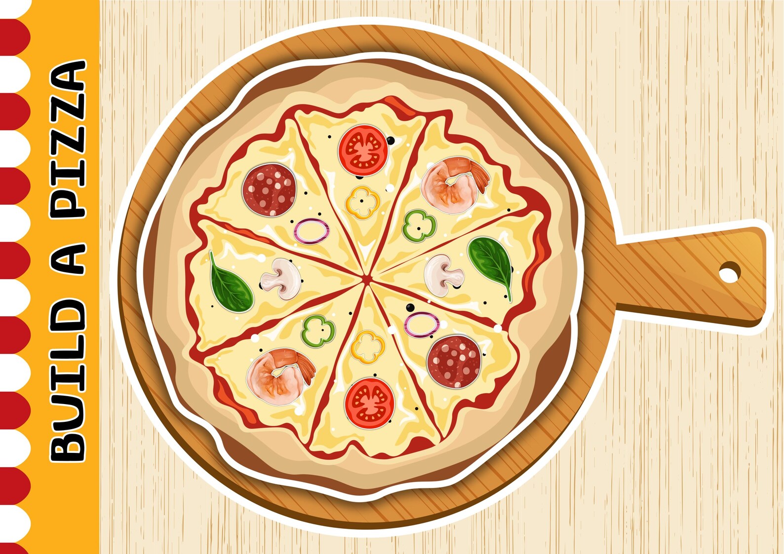 Build a Pizza Game, Make a Pizza, Pizza Pretend Play,preschool ...