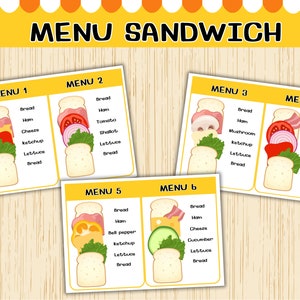 Build a Sandwich Game: Pretend Play Learning Activity (PDF) - Etsy
