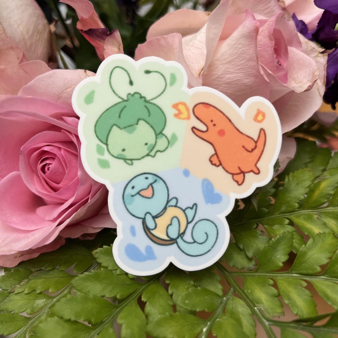 Pokemon Starters Gen 1-4 Matte Vinyl Stickers - Etsy