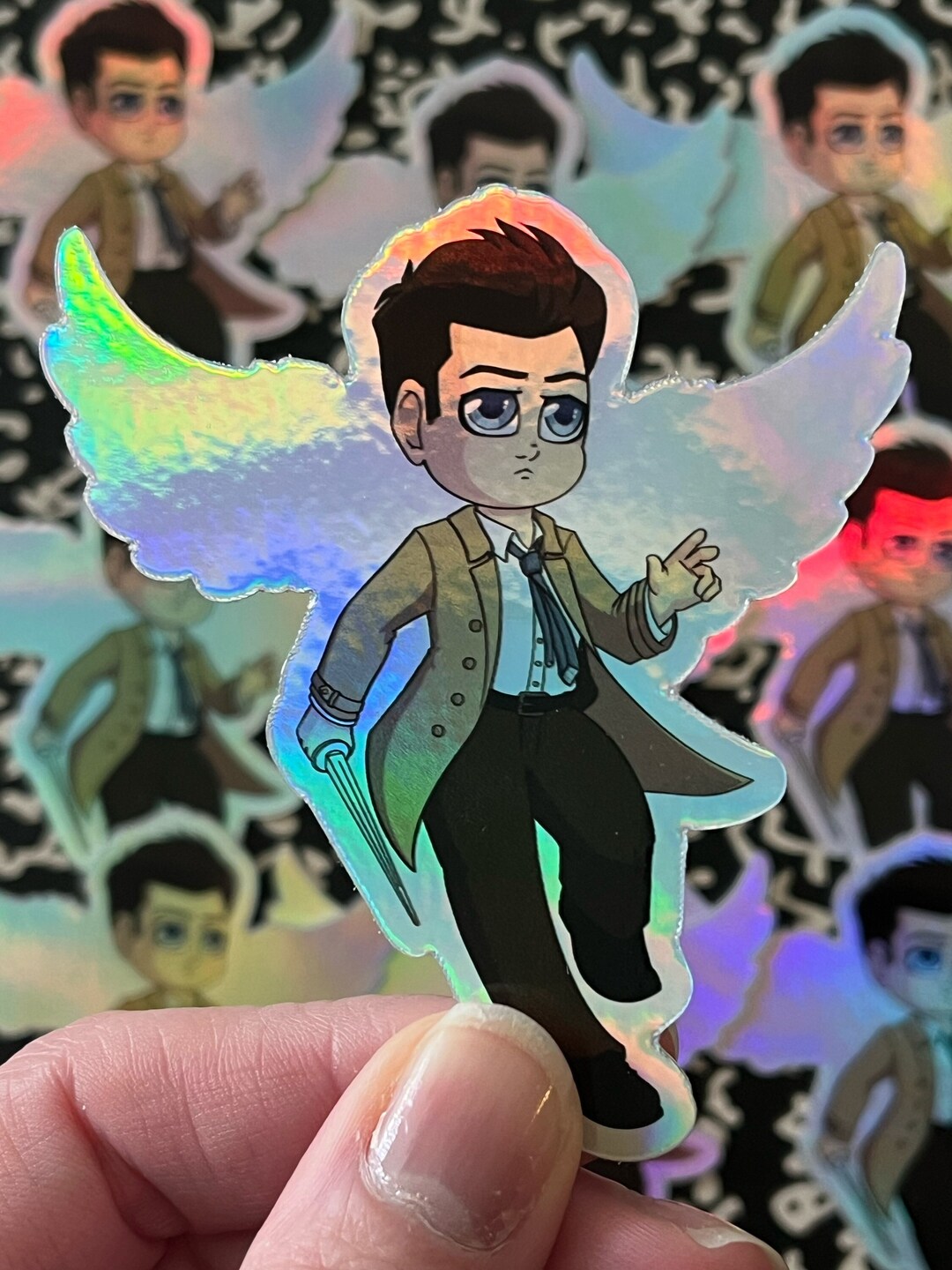 Chibi Castiel Holographic Sticker Unique 2.8 X 3 Vinyl Decal Guardian ...