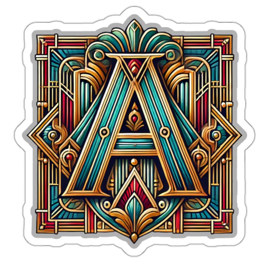 Art Deco Style Monogram Letter "a" Sticker | Die-cut Alphabet for ...