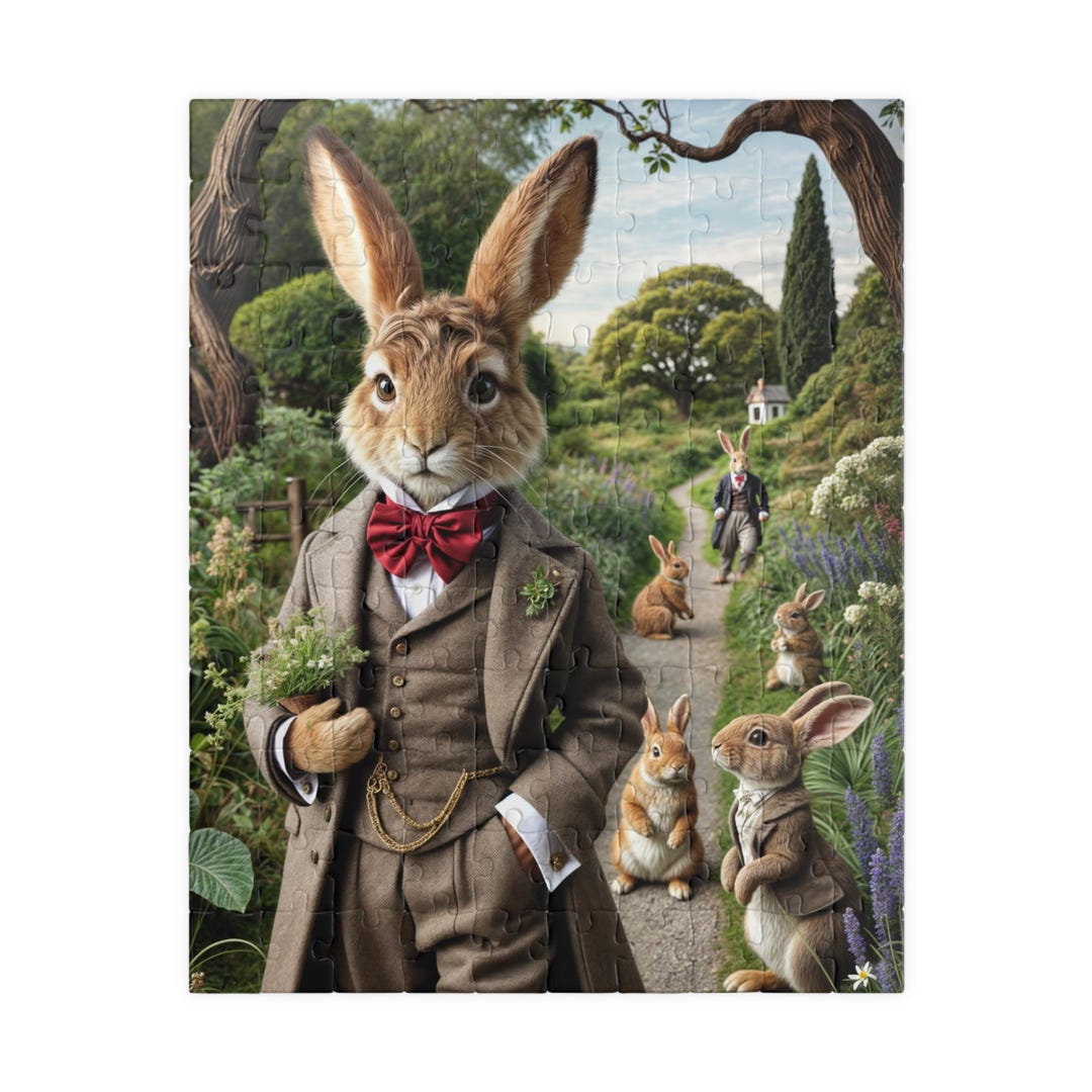 Puzzle, Victorian Dressed Rabbit Jigsaw, 110 252 520 Piece Game, Unique ...