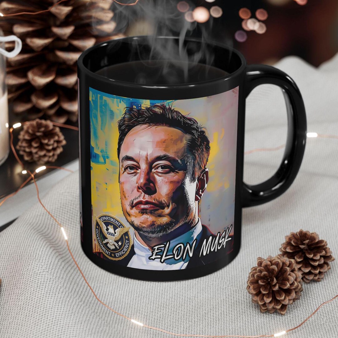 ELON MUSK Department of Government Efficiency | Black Mug (11oz, 15oz ...